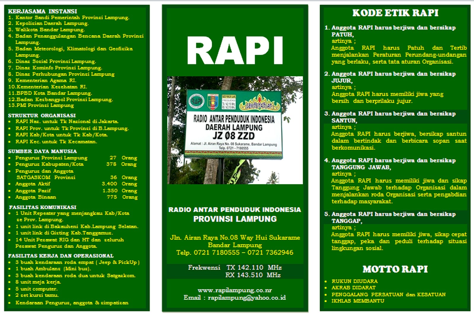 RAPI Provinsi Lampung: Informasi