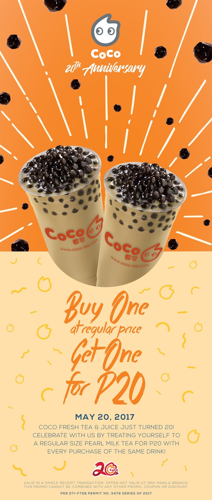 Coco Fresh Tea and Juice celebrates 20th anniversary with a promo ...