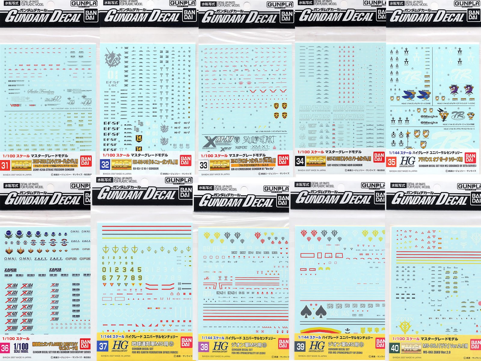 ABCbajet Hobby: Bandai Gundam Decal List [Update 04-27-2014]