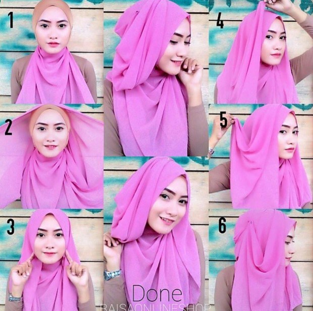 Tampil Stylish dengan Tutorial Hijab Pashmina Jersey - HijaGamiCollections