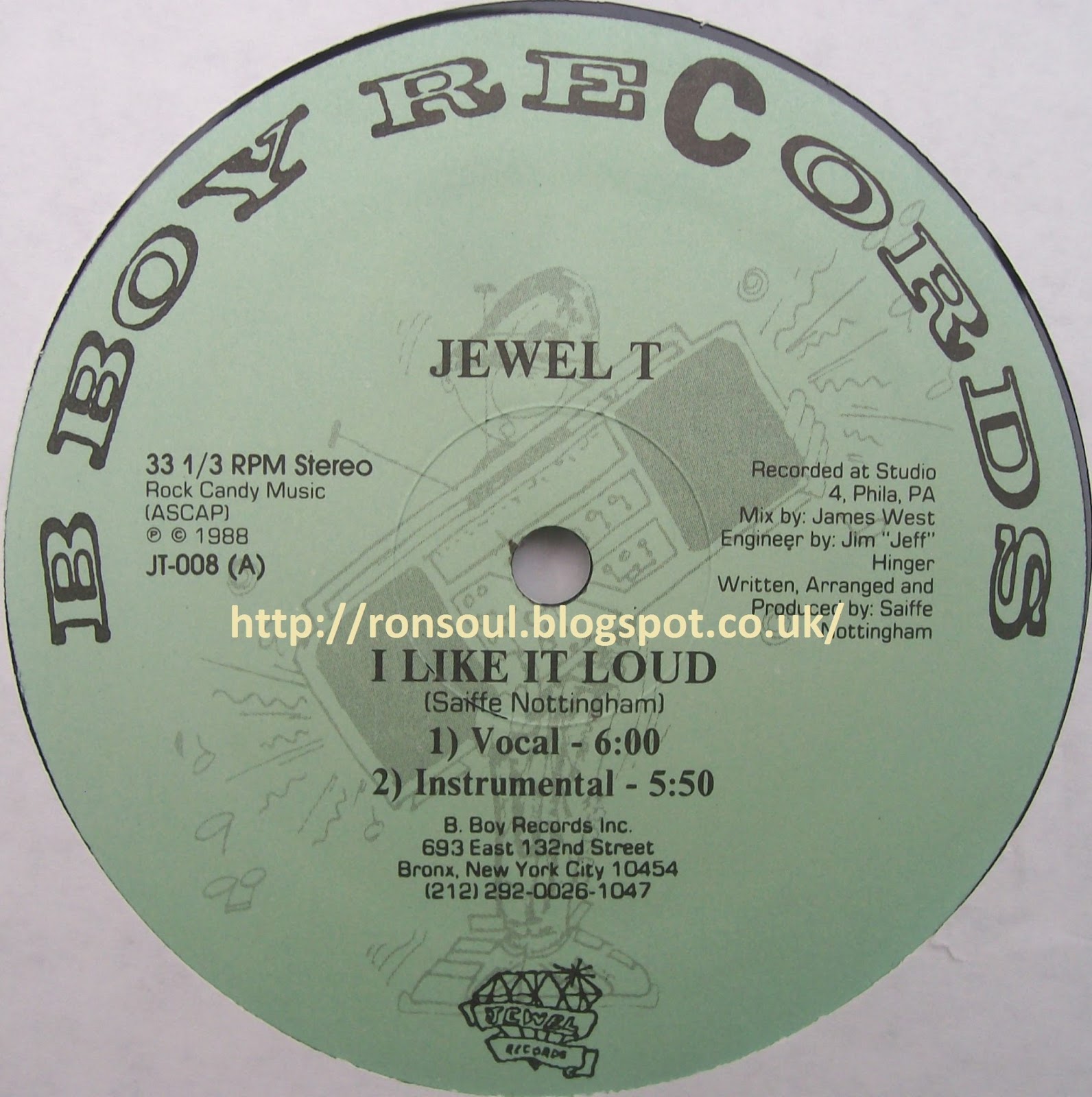 Ronsoul Hip Hop Records Guide: Jewel-T - I Like It Loud
