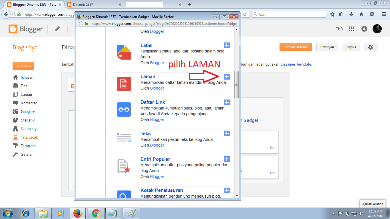 Menambahkan Menu Atau Laman Pada Tampilan Dinamis Blogger/Blogspot ...