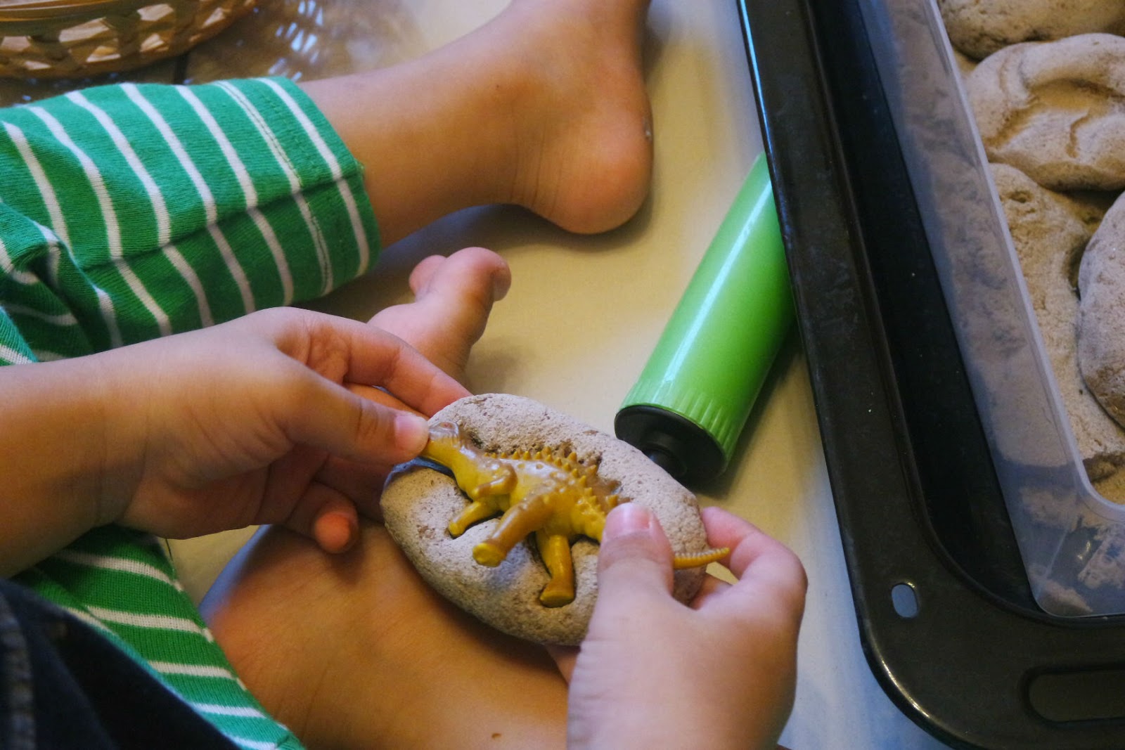 Journal of a nutritionist mom : DIY dinosaur fossils with coffee dough