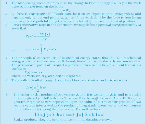 DMR'S PHYSICS NOTES: WORK, ENERGY AND POWER: Summary NCERT
