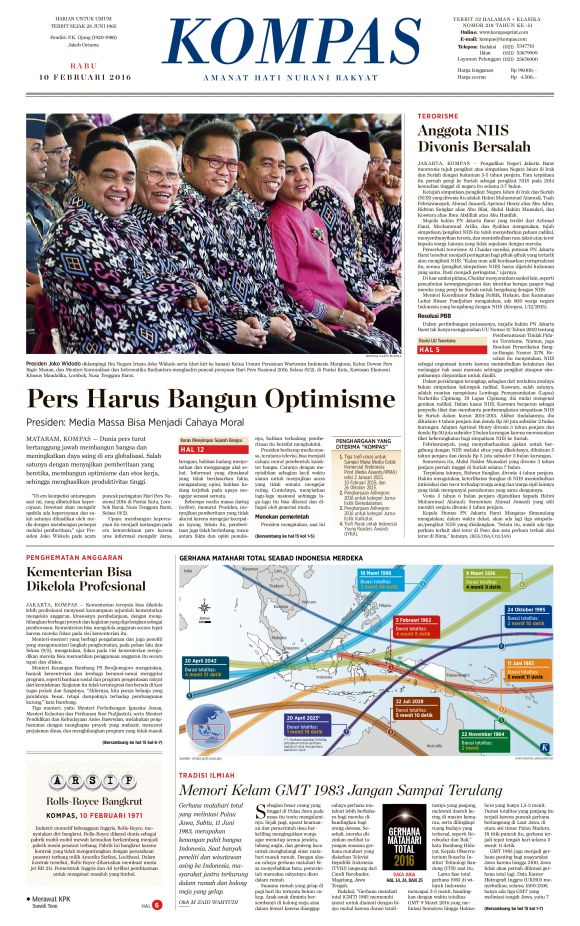 Kompas Hari Ini: February 2016