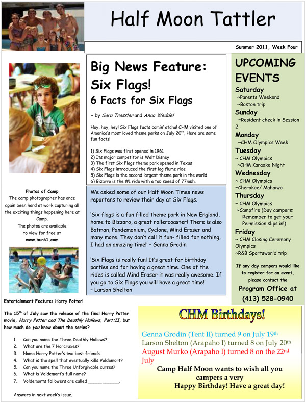 Camp Half Moon's Blog: New England Summer Camp Fun - CHM Newsletter #4!