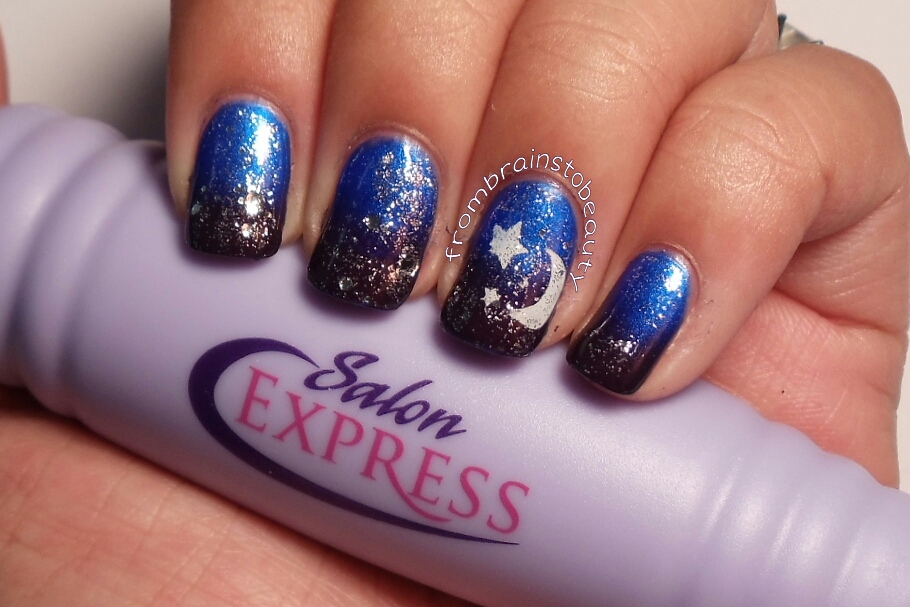 From Brains To Beauty: ♥Nail Tutorial | Starry Night Gradient Nail ...