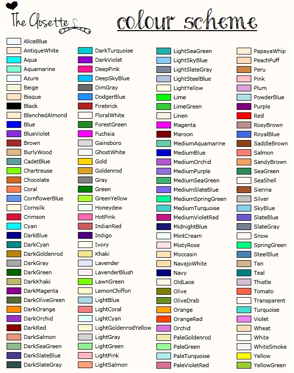 THE CLOSETTE: Colour Scheme