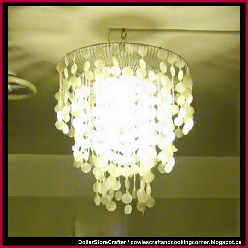 Dollar Store Crafter: Turn A Fan Cover Into A Capiz Shell Chandelier