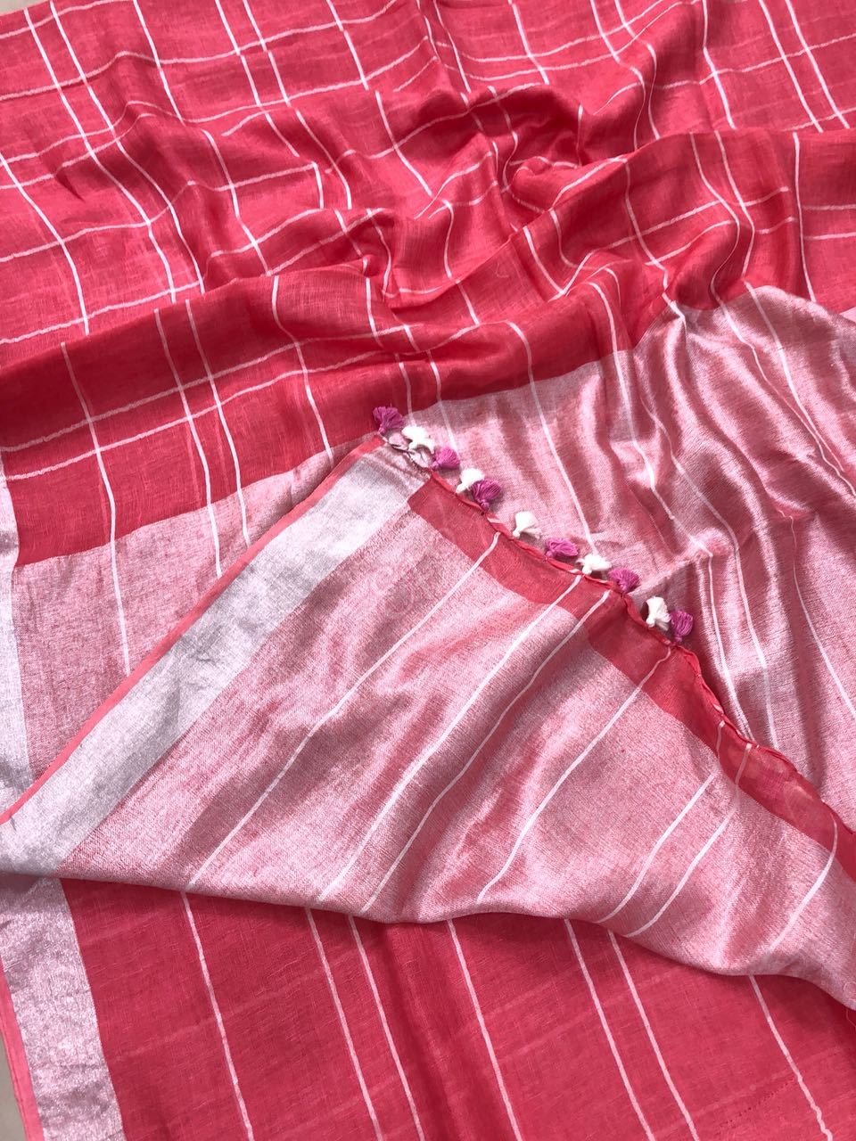 Big Checks Designed Lenin Sarees