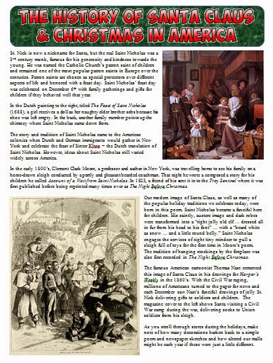 Students of History: History of Santa Claus and Christmas in America ...