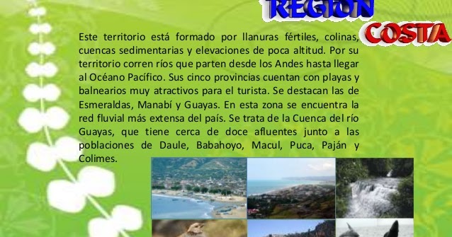 Regiones del País : Lugares Turísticos de la Costa Ecuatoriana