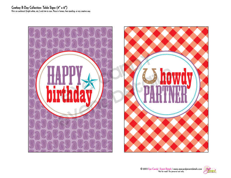 Eye Candy Creative Studio: COLLECTION :: Cowboy Birthday Party