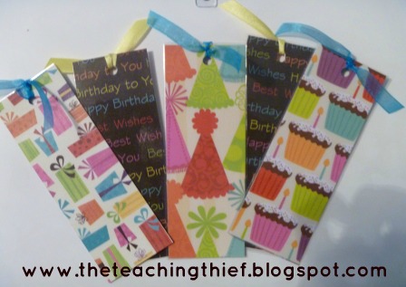 The Teaching Thief: DIY Happy Birthday Bookmarks