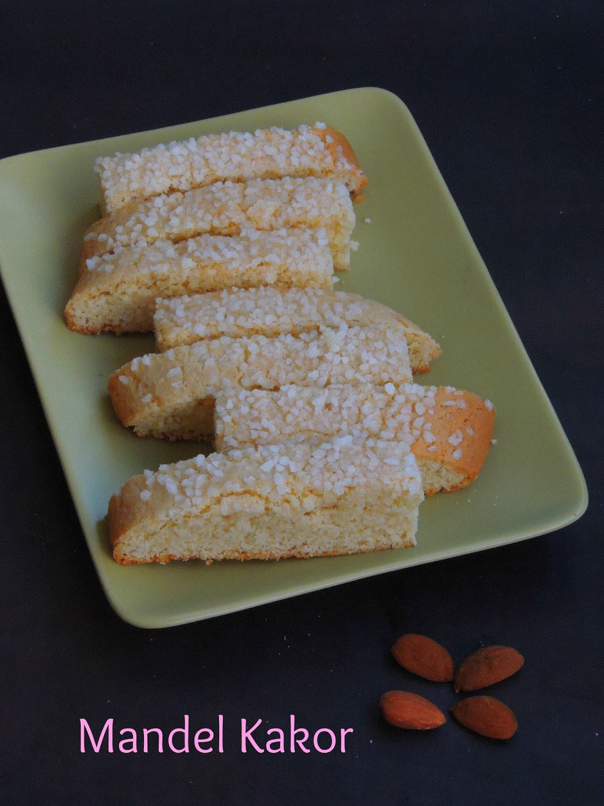 Priya's Versatile Recipes: Mandel Kakor - Swedish Almond Butter Cookies