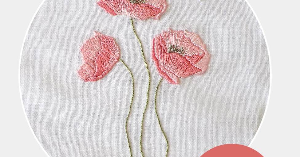Dancing poppies: hand embroidery freebie! - Stitch Floral