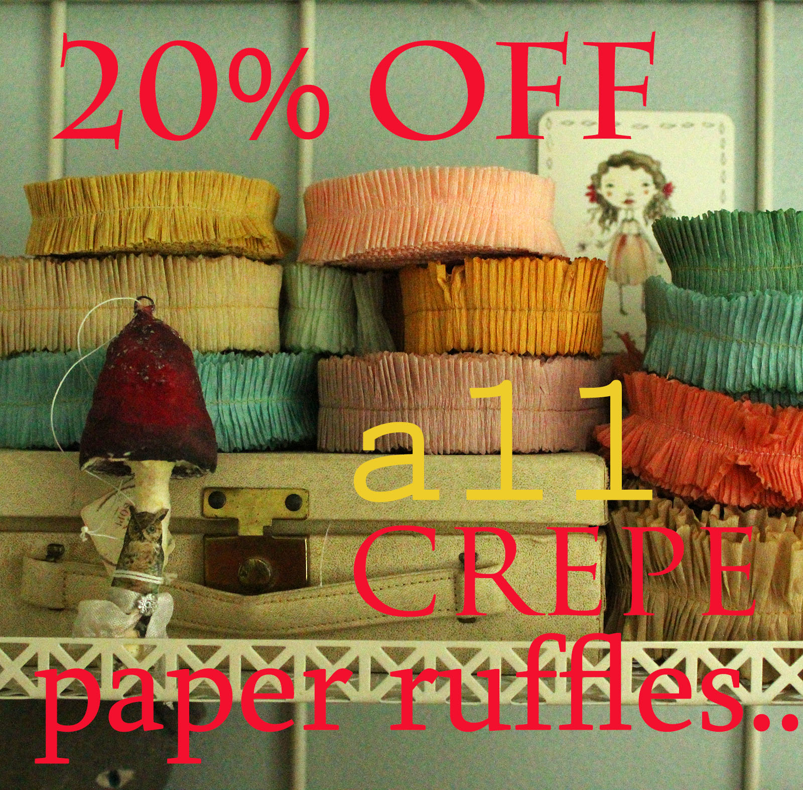 the adventures of bluegirlxo: The BIG crepe paper ruffle sale 20% off