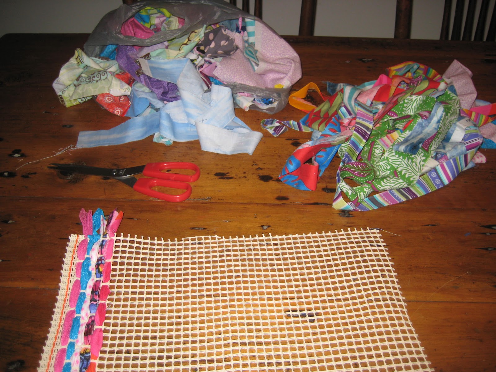 Crafty little people: Weaving with scrap fabric