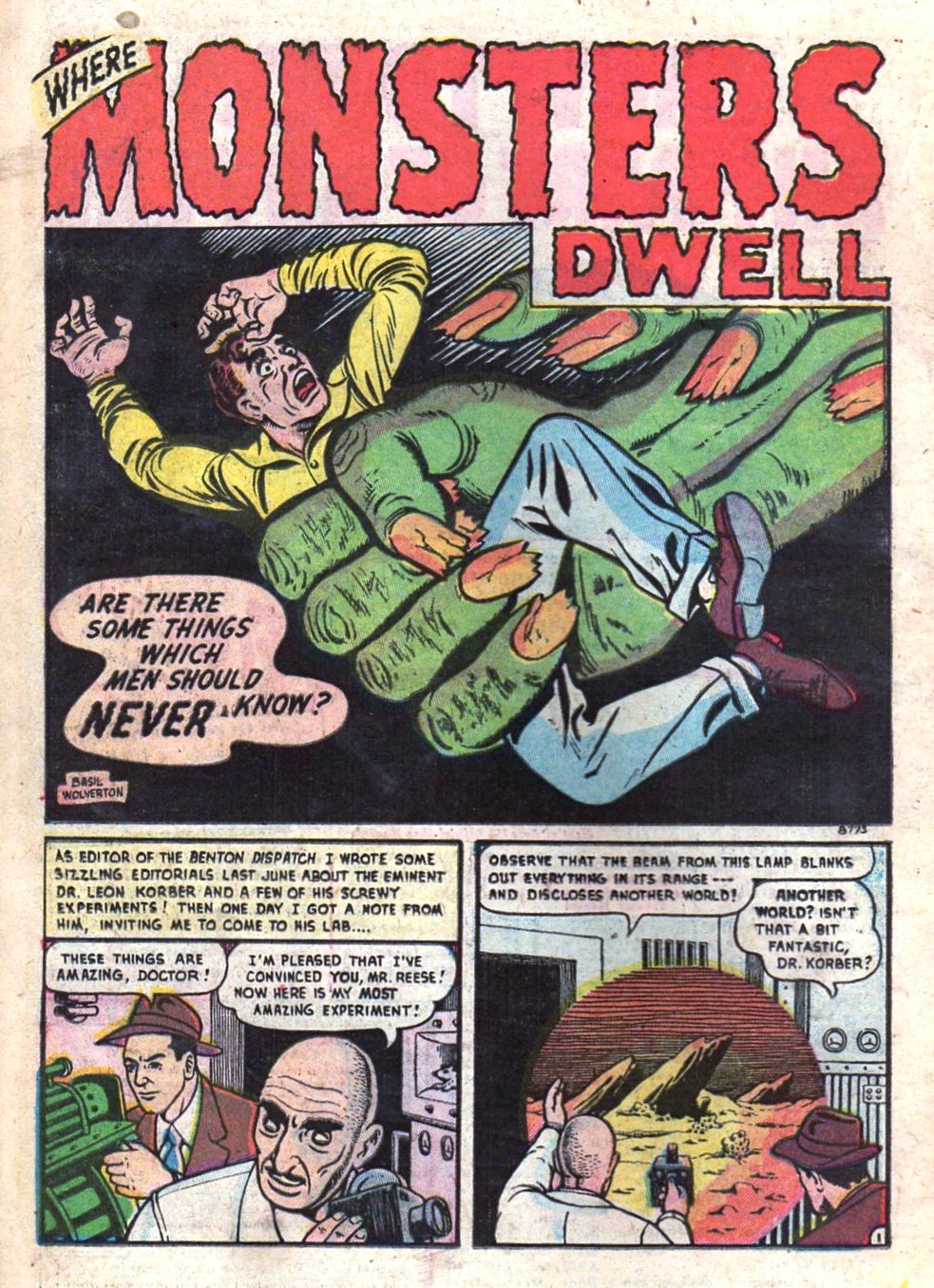 Four-Color Shadows: Where Monsters Dwell-Basil Wolverton-1951