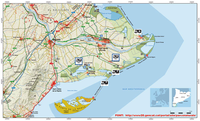 Delta Del Ebro Mapa Fisico | Mapa
