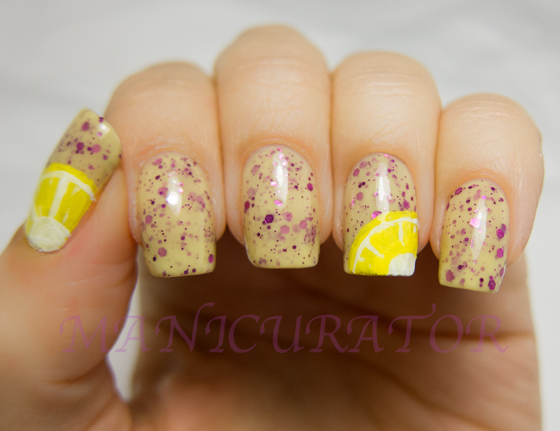 Pink Lemonade nail art - Lazy Days of Summer Challenge