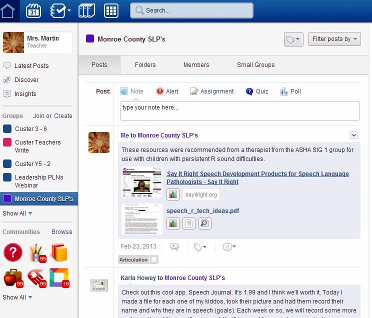 One Literacy Coach: Using Edmodo