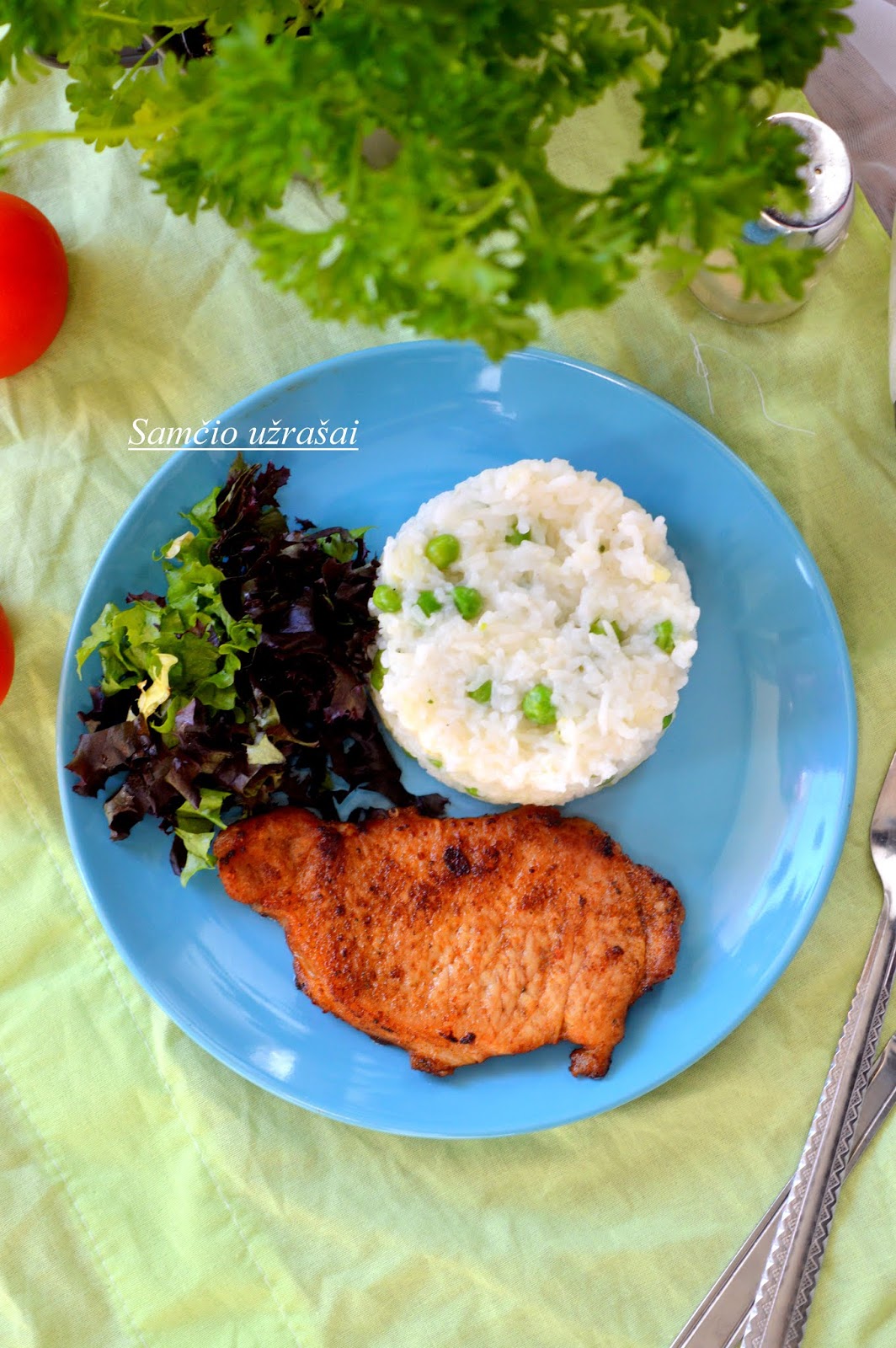 Samčio užrašai: Kiaulienos kepsnys su medaus glazūra.