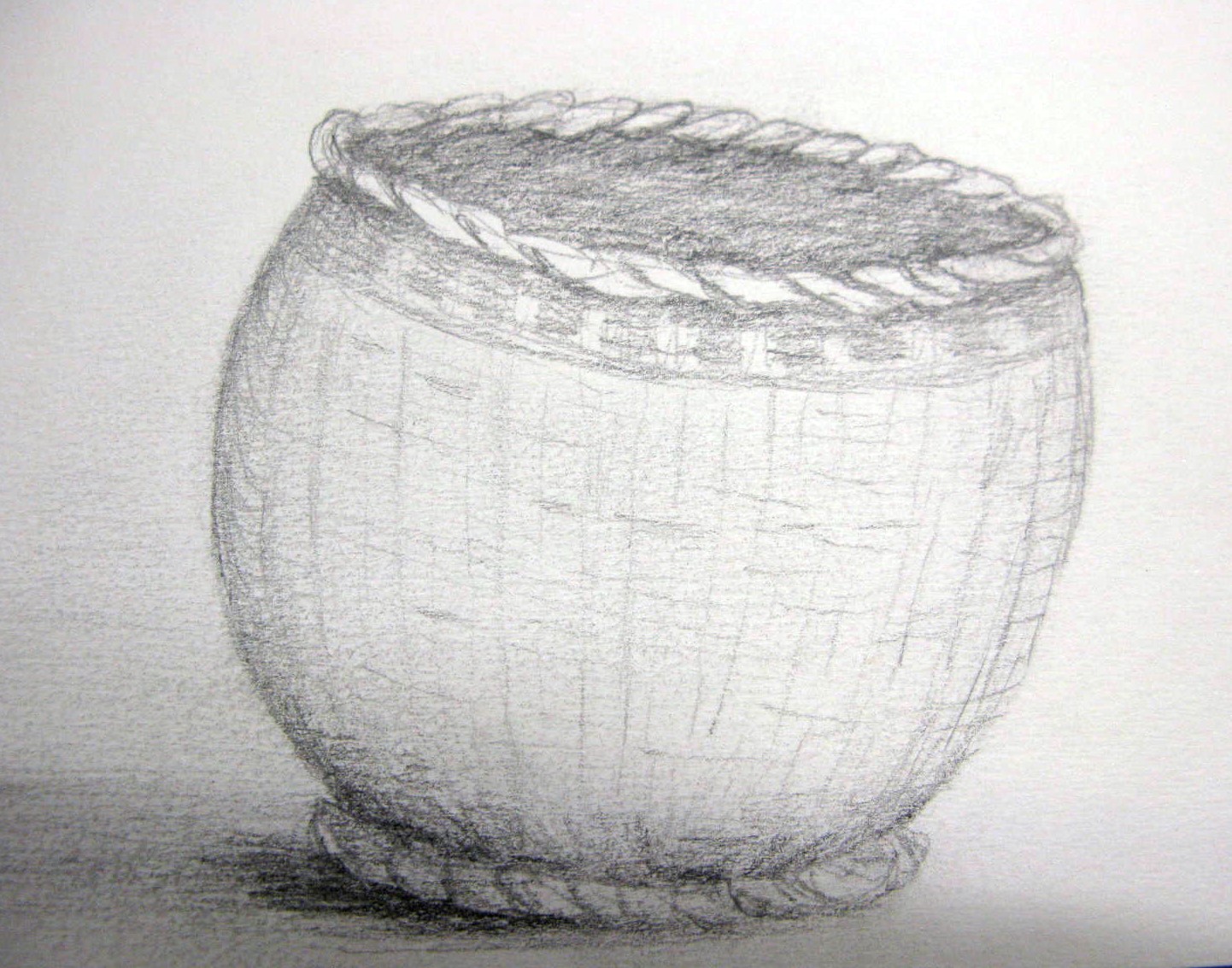 Pencil Ponder: Pencil Sketch--Large Basket