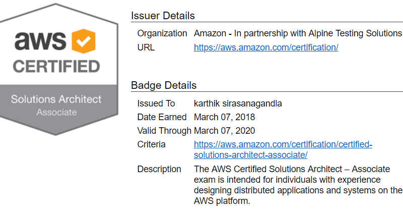 Experience Report - AWS Certified Solution Architect Associate Exam