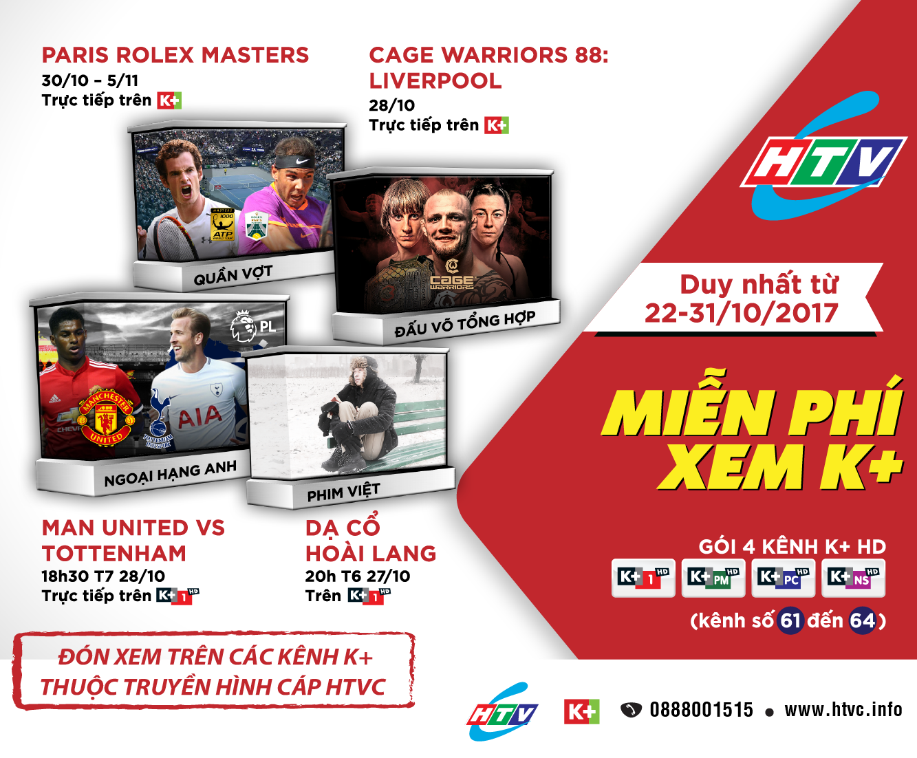 Truyền hình cáp HTVC - Tổng đài đăng ký lắp truyền hình cáp tại TP.HCM