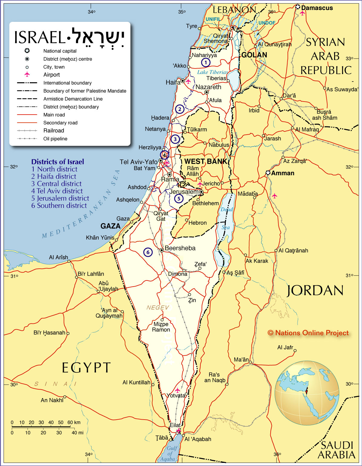 Israël - Cartes géographiques d'Israël