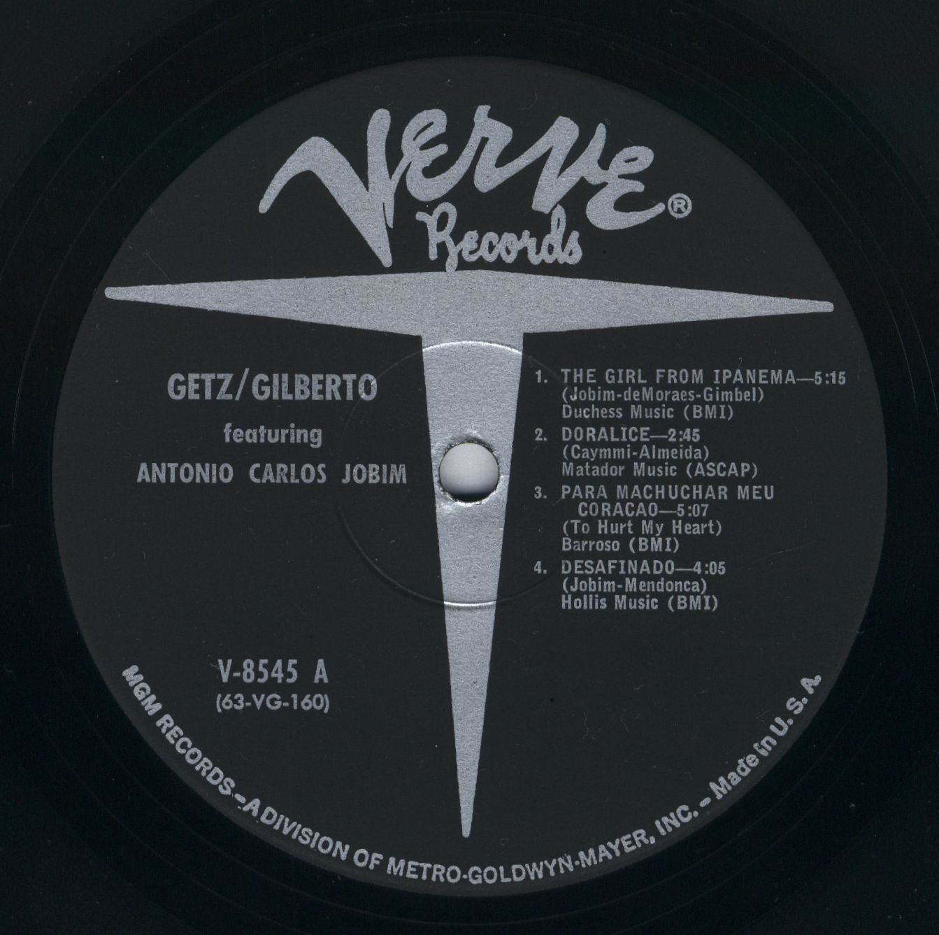 Stan Getz Joao Giilberto featuring Antonio Carlos Jobim 1964 Getz ...