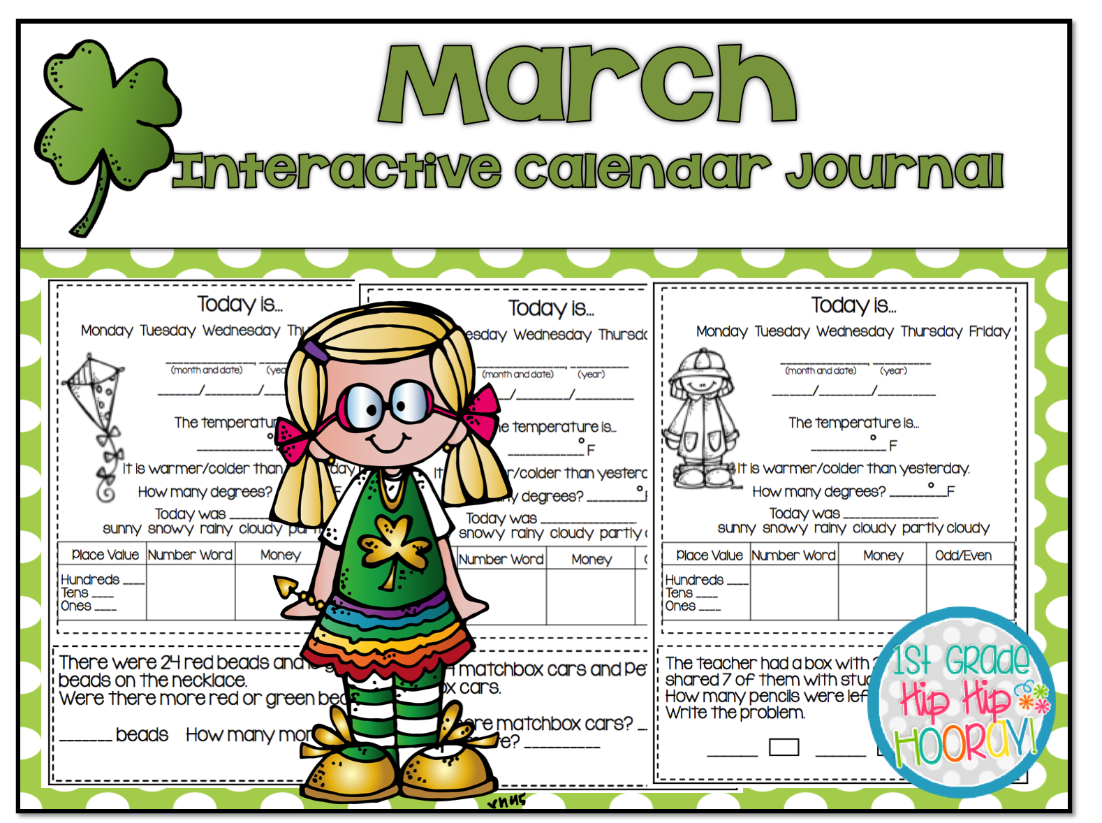 1st Grade Hip Hip Hooray!: March Interactive Calendar/Weather Routines ...