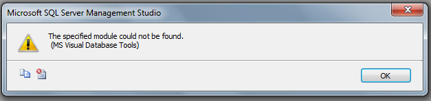 The specified module could not be found. (MS Visual Database Tools) |Do Interesting Things....