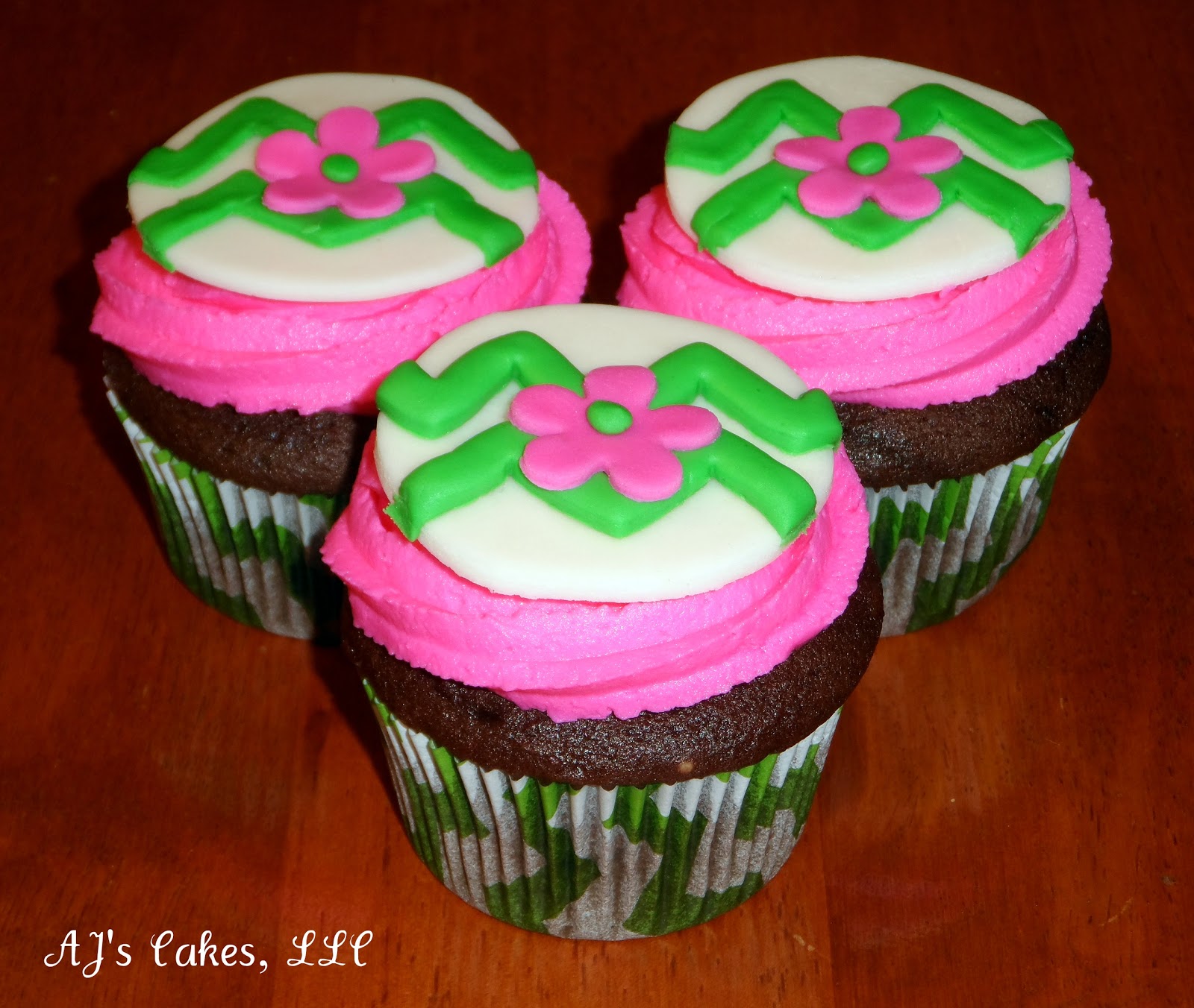 AJ's Cakes: Pink and Green Cupcakes