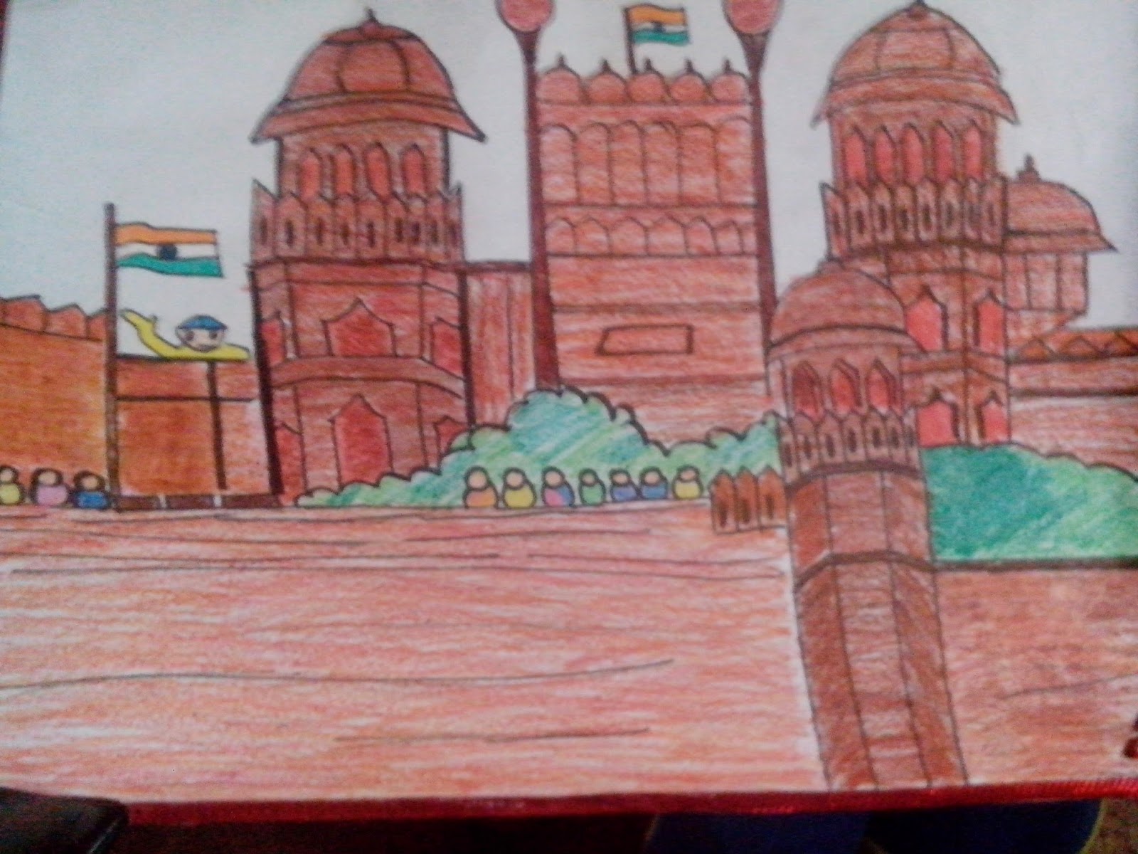 My small world: My Drawings - Pic of Red Fort drawn by me