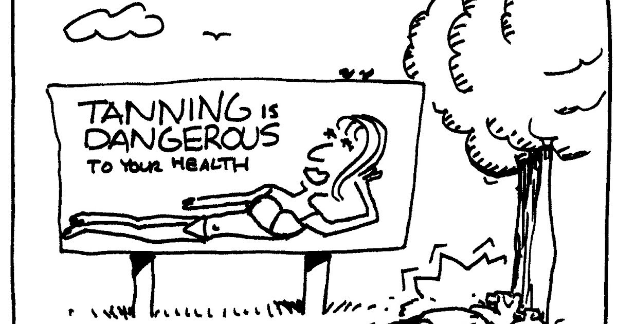 berry cartoons: tanning danger
