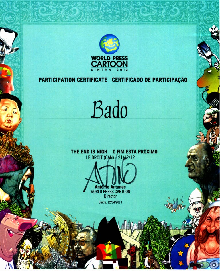 Bado, le blog: World Press Cartoon 2013 (mon dessin)