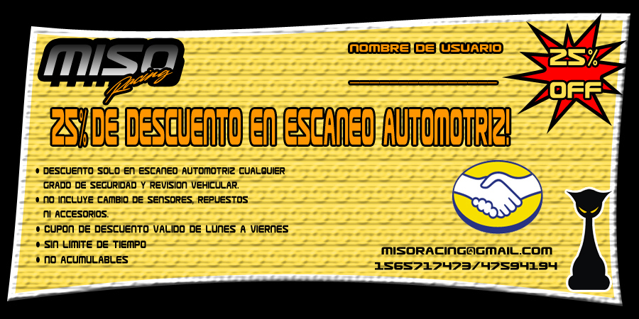Miso AutoSport: Ticket de descuento solo para clientes de Mercado Libre!!!