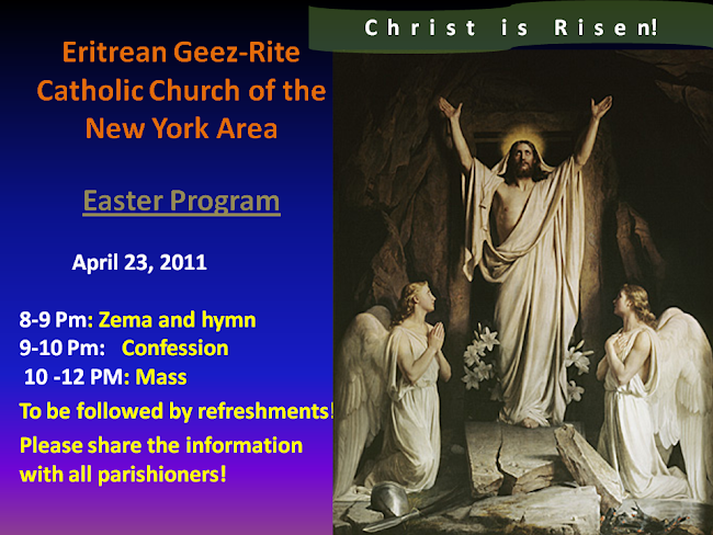 Eritrean Catholic Church of the Tri-State Area (NY, NJ, CT): Easter ...