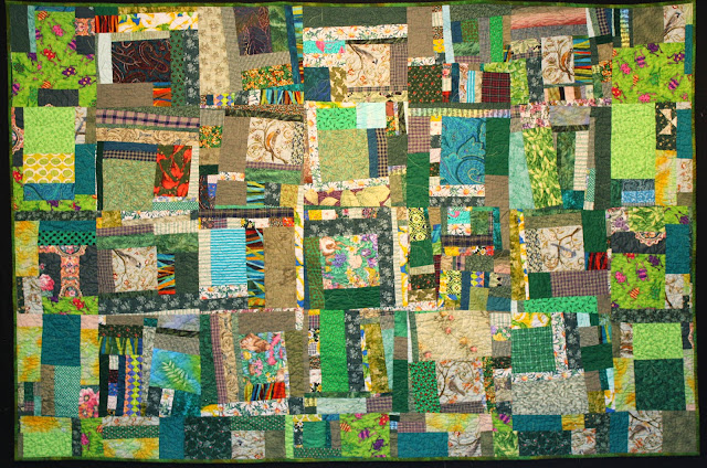Living and Dyeing Under the Big Sky: Scrappy Quilt in Greens