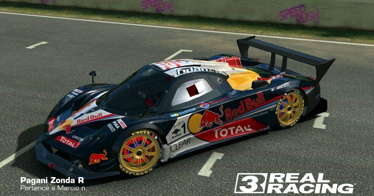 REAL RACING 3 SKIN LIVERY 3: 2009 Pagani Zonda R - Red Bull by Onizuka