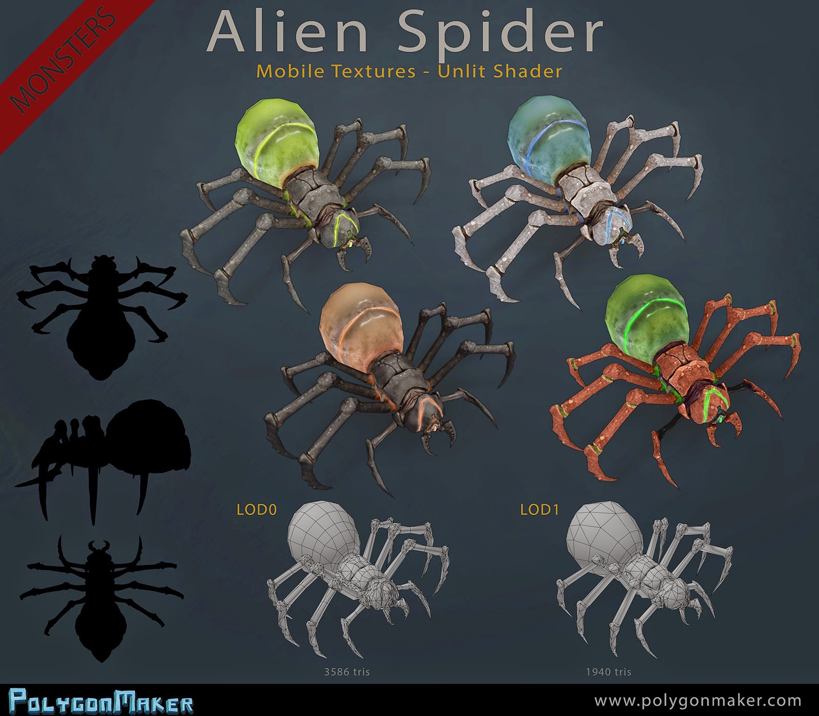 Polygonmaker: Monsters - Alien Spider