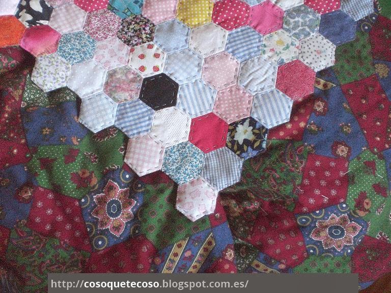 CosoQueTeCoso: Acolchando colcha hexágonos