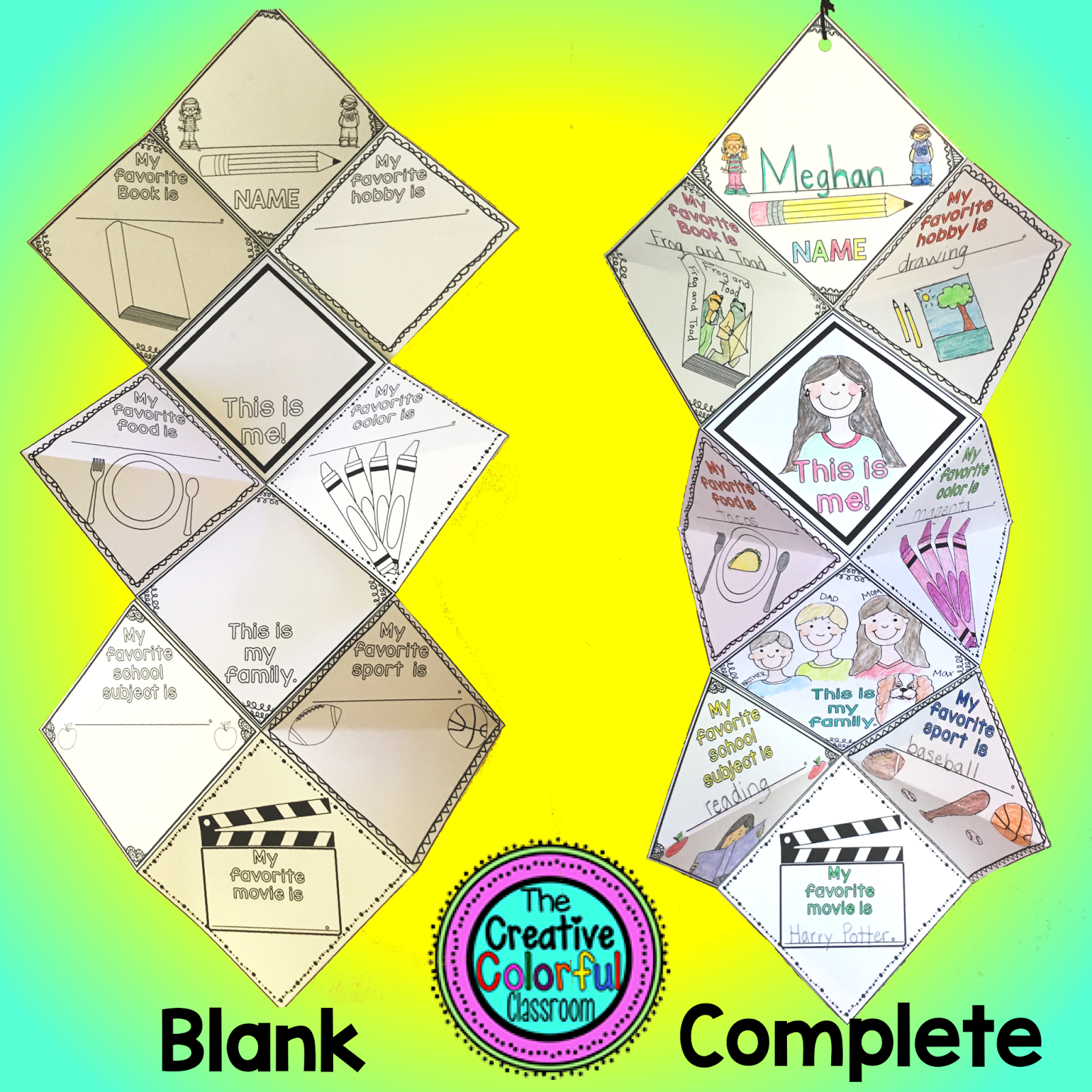 The Creative Colorful Classroom: "All About Me" Ideas for the First ...