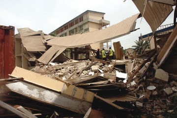 NITEL Building Collapsed In Lagos - One Killed, Four Others Injured
