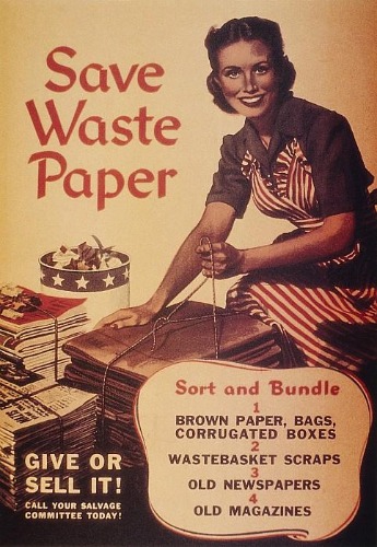 WW2 Recycle Paper and Boxes Poster
