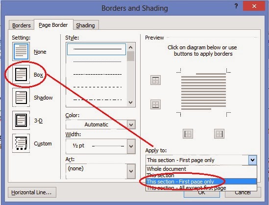 Cara Khusus Mengatur Page Border Pada Halaman Pertama Dokumen Word ...