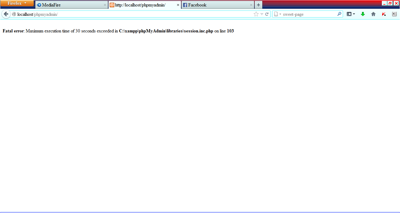 PHPMYADMIN ERROR Muncul Tulisan Fatal error: Maximum execution time of ... PHPMYADMIN ERROR Muncul Tulisan Fatal error: Maximum execution time of ...