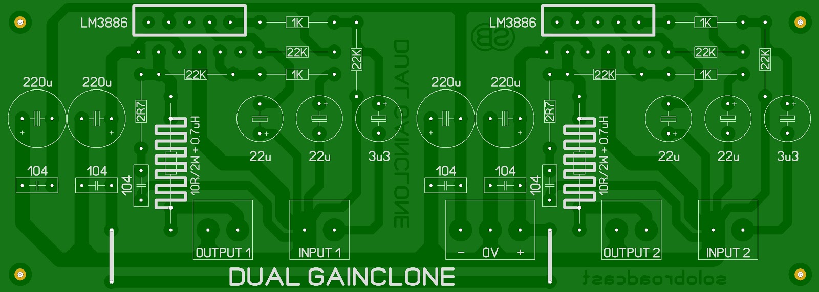 Desain PCB Gratis: Dual GAINCLONE